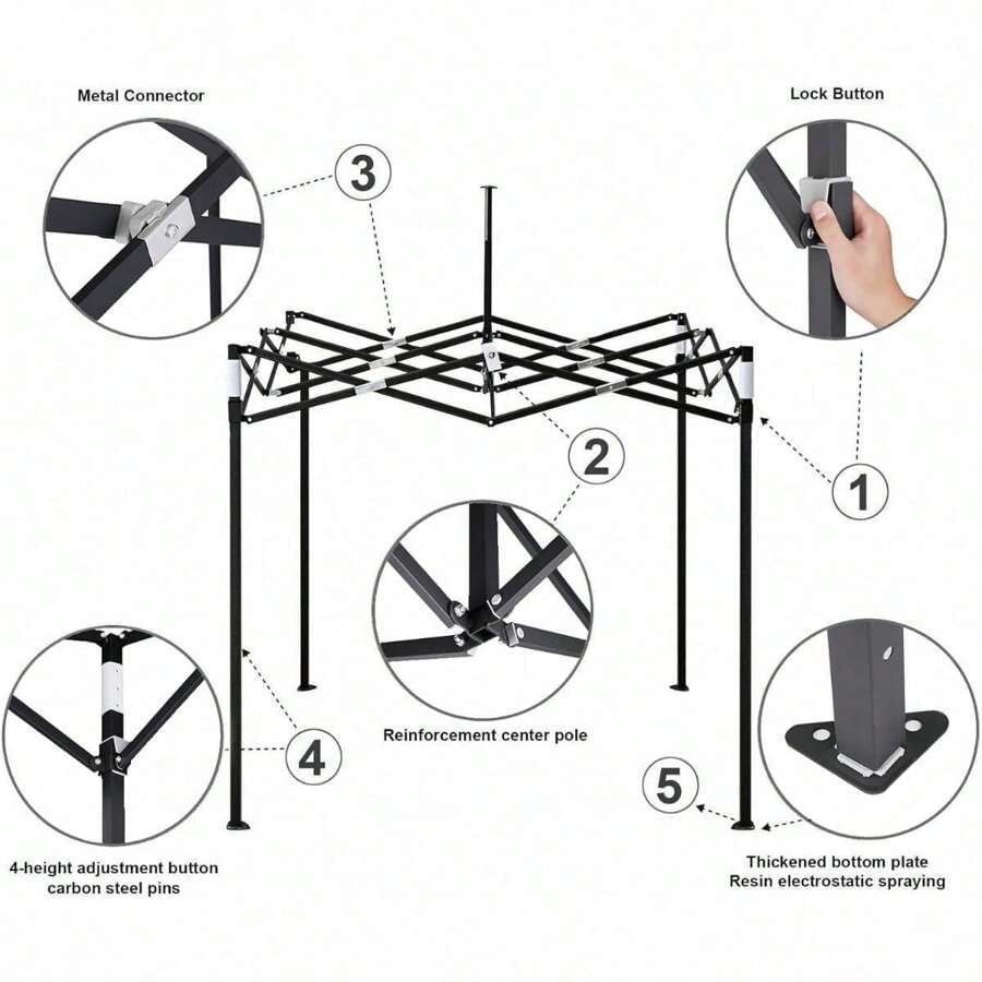 Canopy Tent 5x5 Pop Up Portable Tent Commercial Outdoor Beach Instant ...