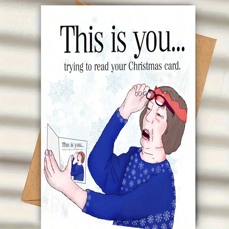 1pc Funny Christmas Cards For Her Bad Eyesight Cards Rude Christmas