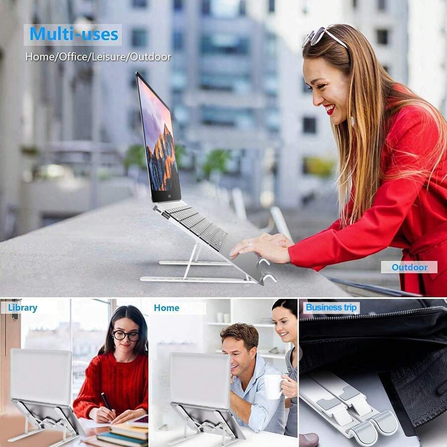 Aveek Desktop Laptop Stand, Adjustable Laptop Stand, ABS+Silicone ...