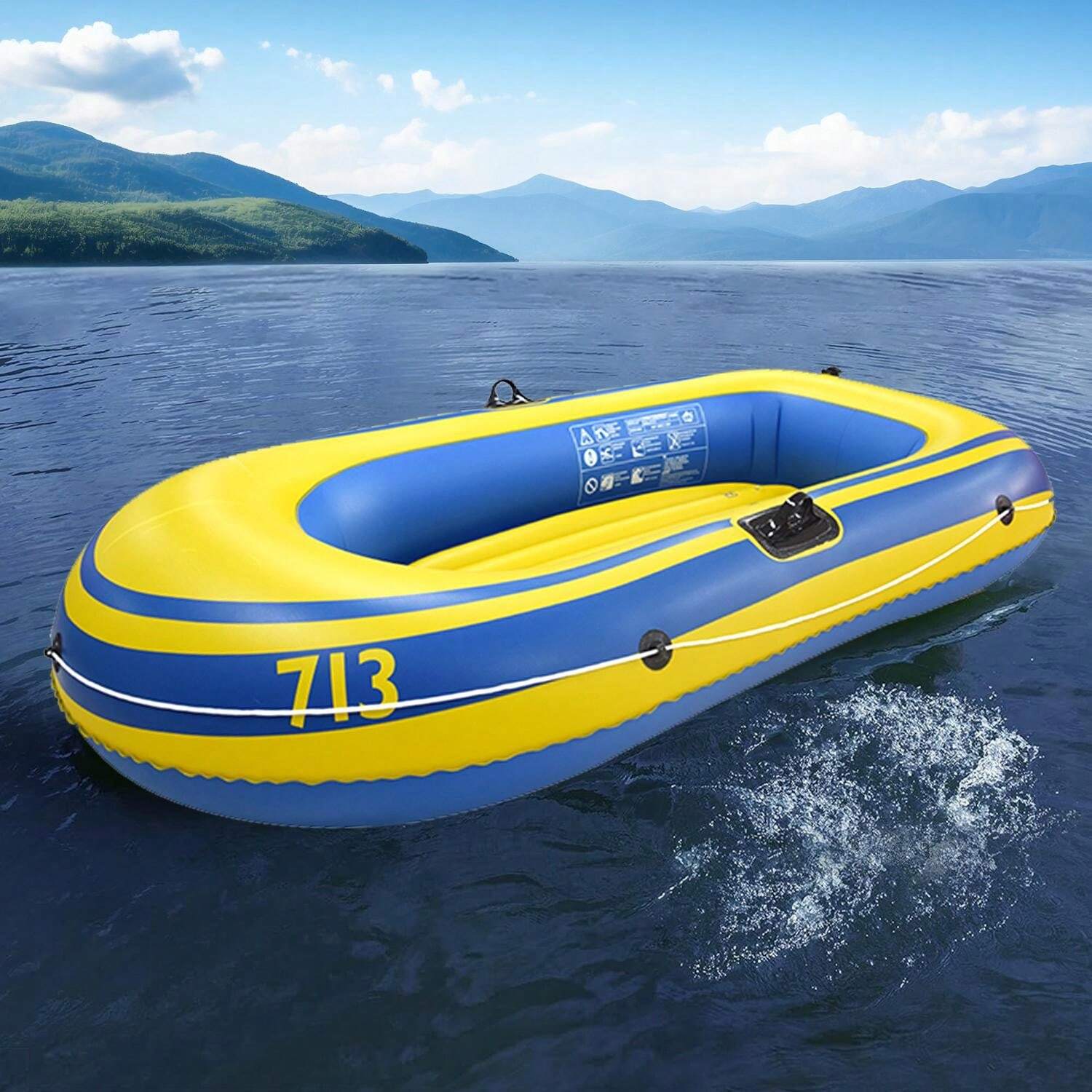 Barco Inflável para Lagos, Rios, Barco Inflável Inclui Remos e Bomba de ...