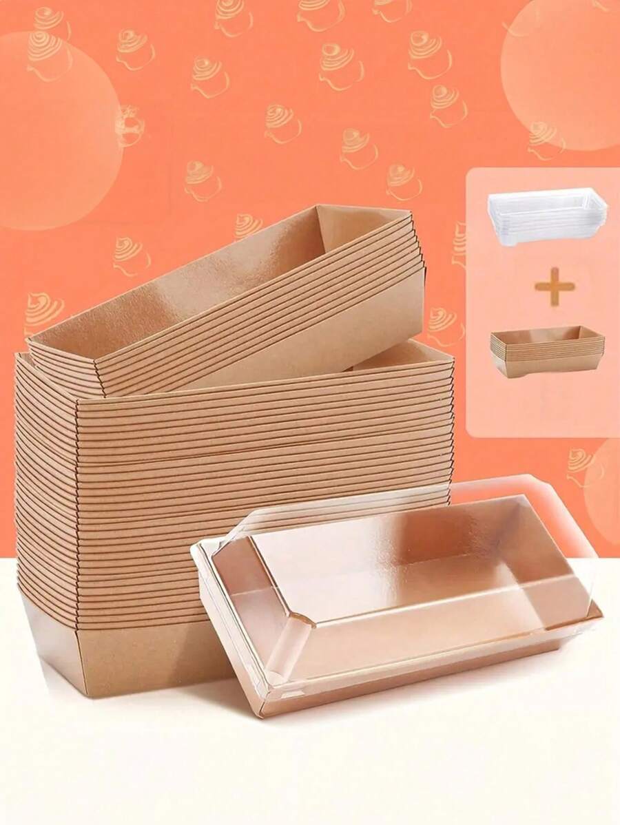 10/12/15/16pcs Rectangular Cake Box, Swiss Roll Plastic Container ...
