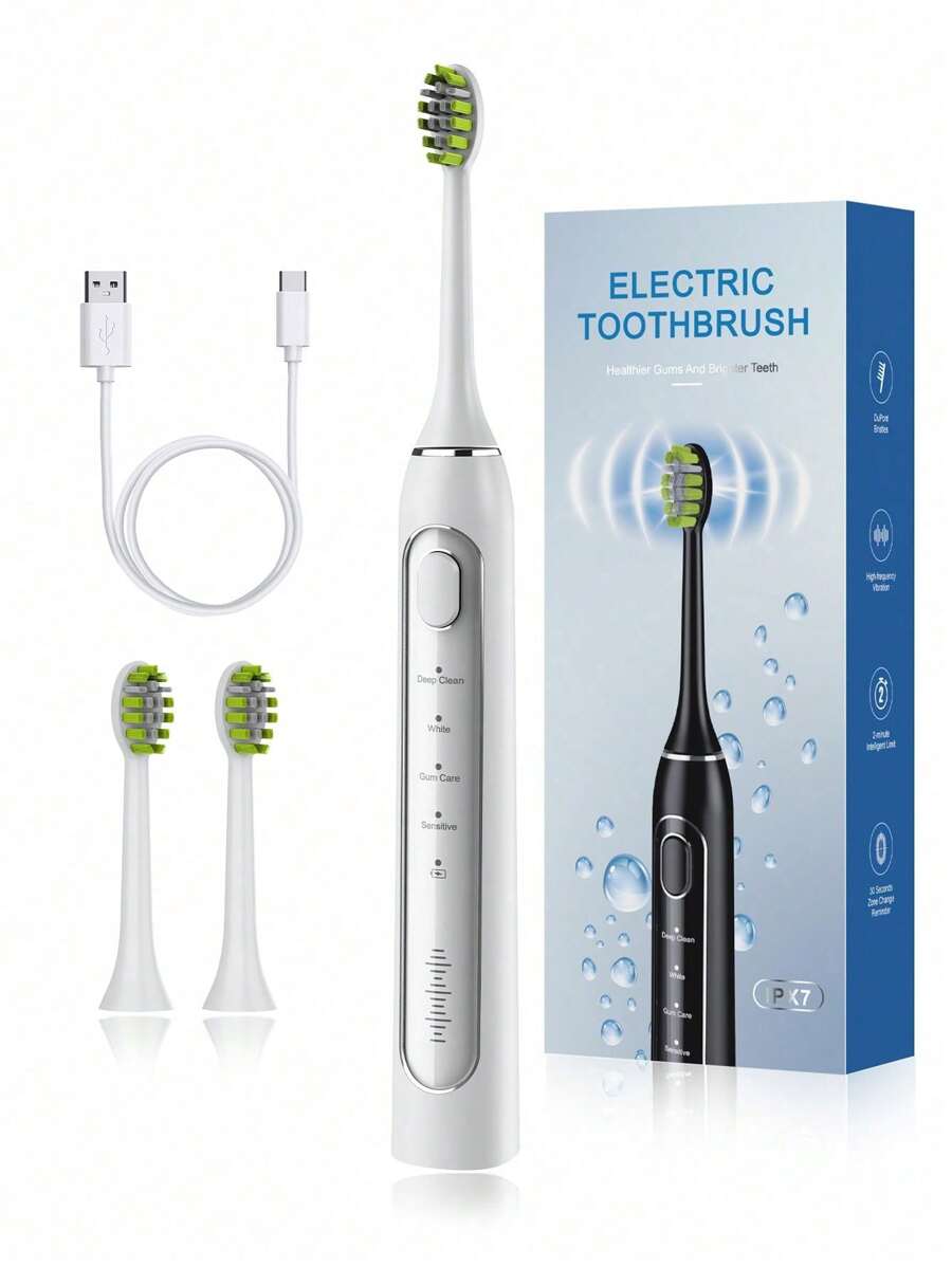 Intelligent Electric Toothbrush Ultrasonic IPX7 Rechargeable Toothbrush ...