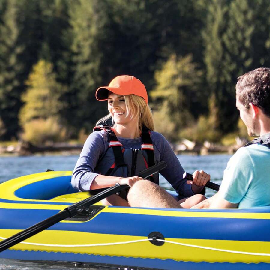 Bote inflable para estanques, lagos, ríos. El bote inflable incluye ...