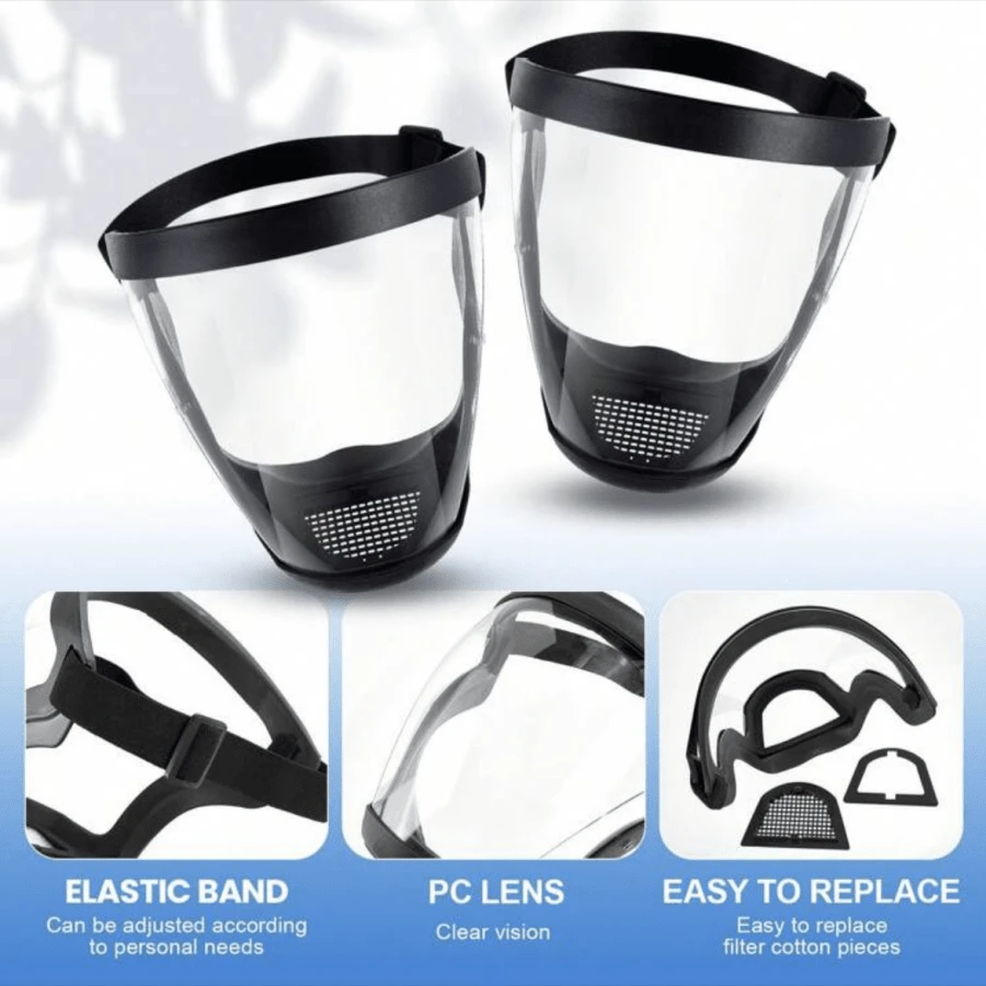1pc Clear Anti-Fog Full Face Shield Mask, Protection Against Dust ...