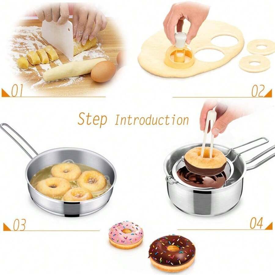 Jumbo American Style Donut Mold With Tong, Baking Tool, Plastic Hollow ...