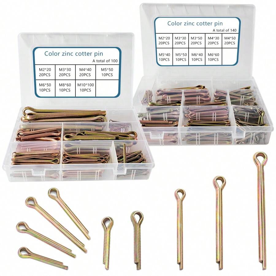 100PCS Cotter Pin Box Dowel Pin Pin Pin Pin Pin Pin Pin Hairpin Lock ...