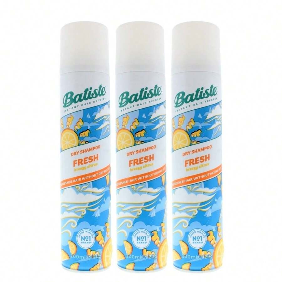 Batiste Dry Shampoo Fresh Citrus 200ml 3 Pack Instant Hair Refresh Oil Control for Sale New ...