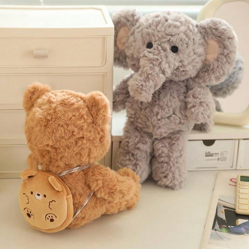 Brown Bear Gray Elephant Red Fox Plushies Stuffed Animal To Run Fast ...