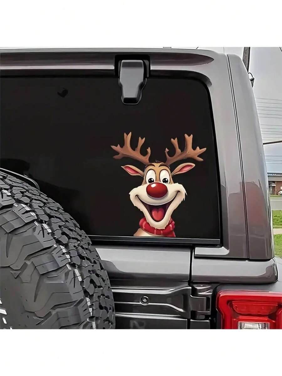 Calcomanía navideña de reno para ventana de carro, de material de PVC ...