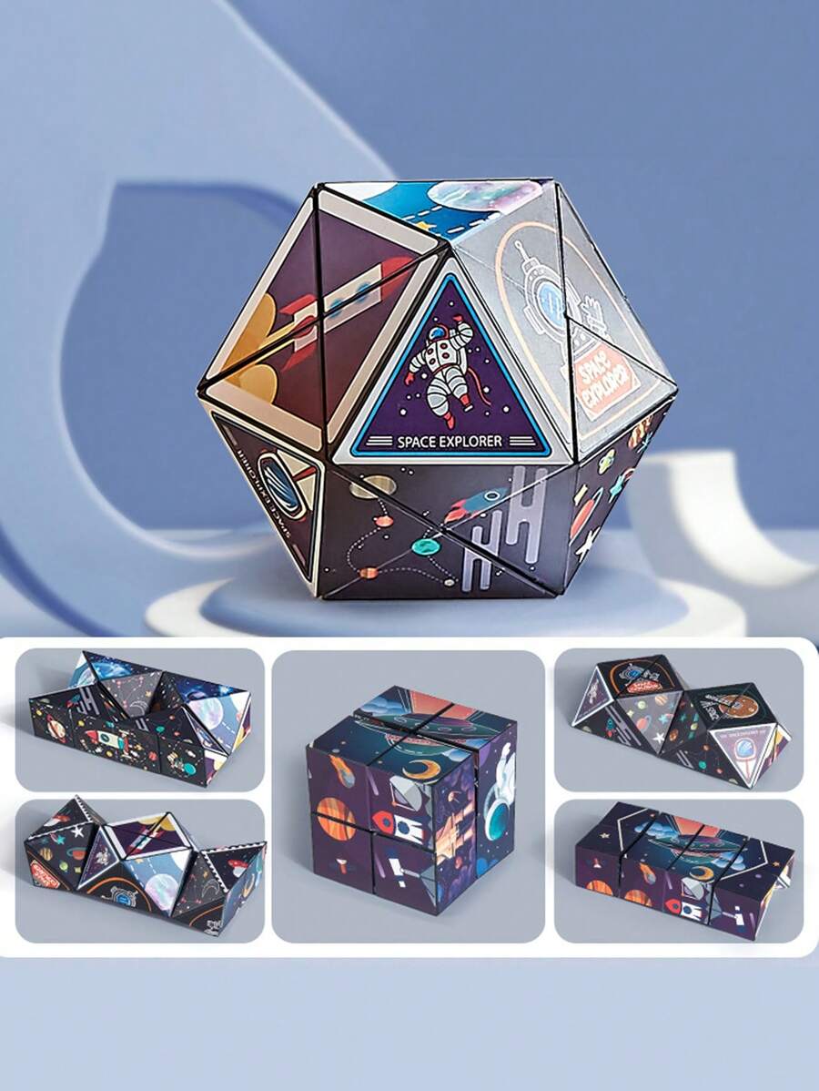 1pc 3D Astronaut Shaped Geometric Magic Cube Desktop Decor | SHEIN USA