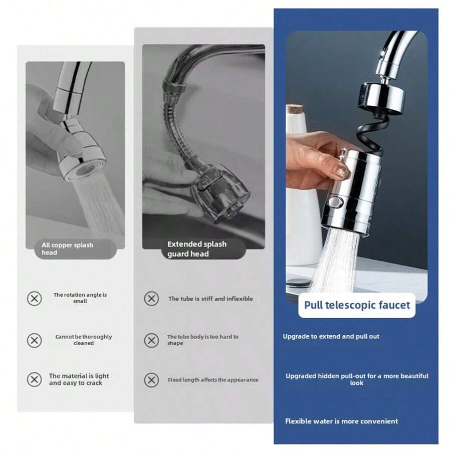 Kitchen Faucet Extension Splash Proof Aerator, Universal Sink Washing ...