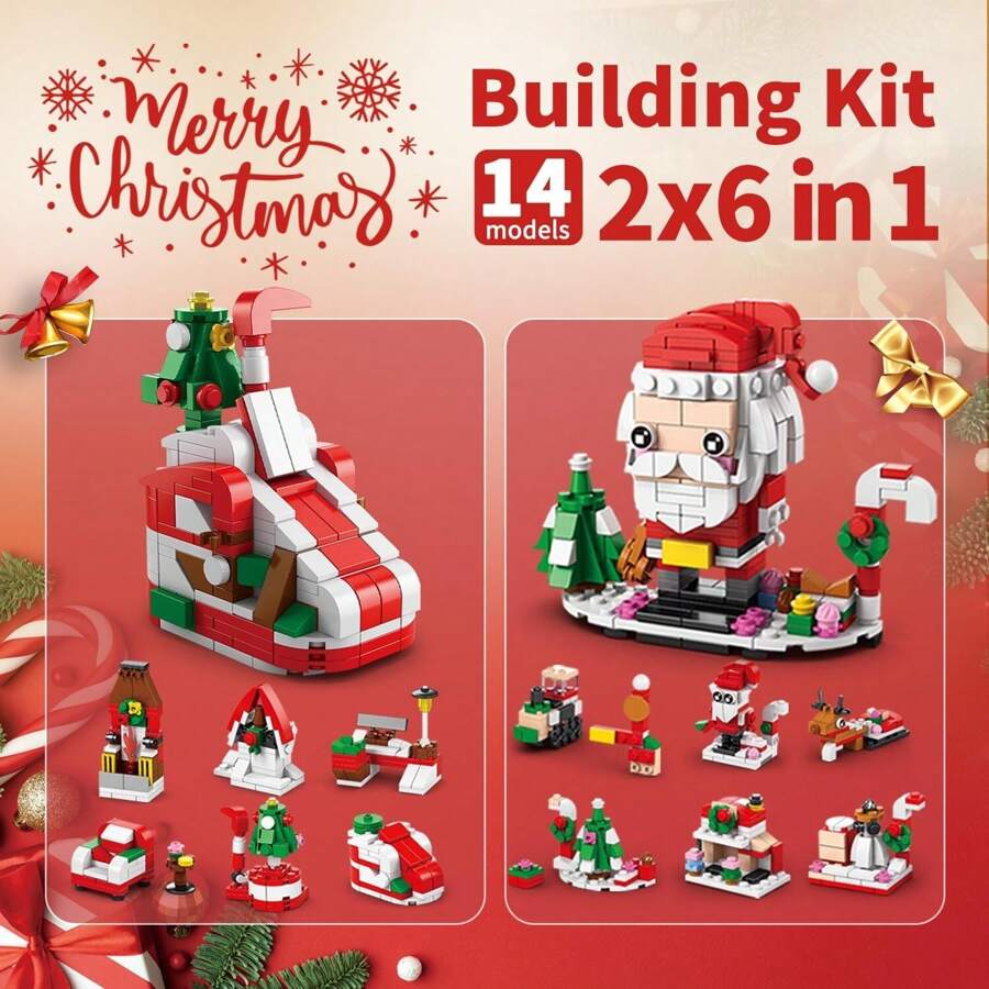 Brick Christmas Calendar Blind Box Countdown 24-Grid DIY Brick Hand ...