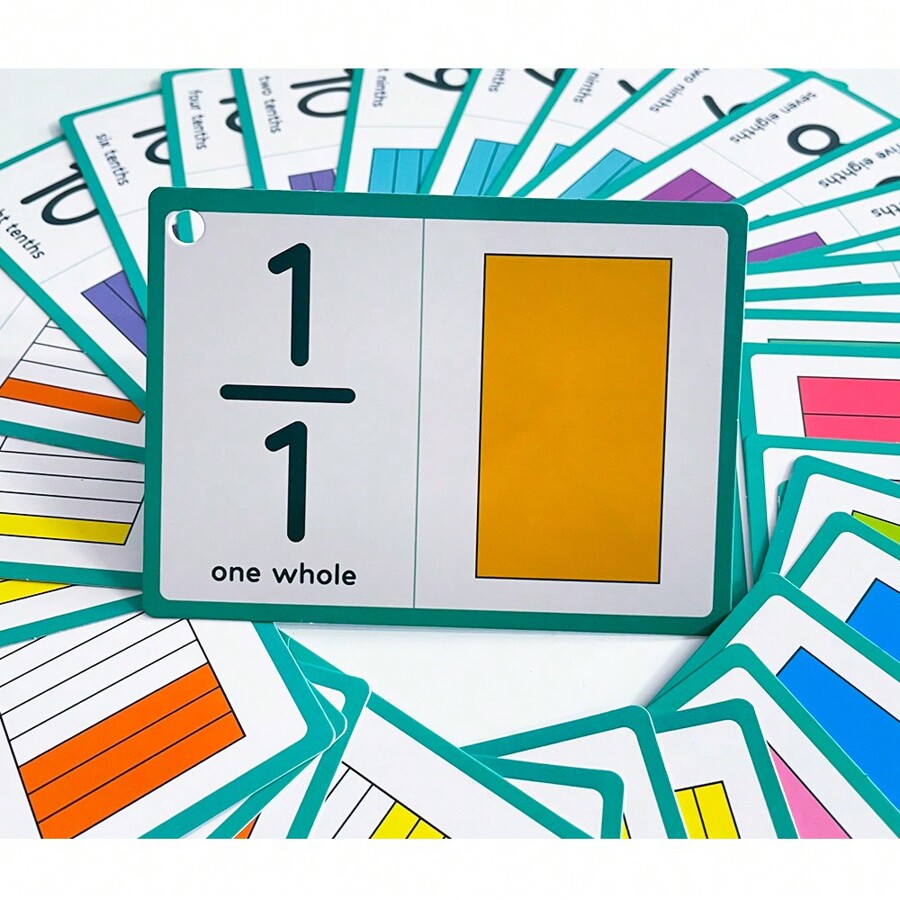 35 PCS 1-12 Fraction Number Flash Cards Math Flash Cards For Kids ...