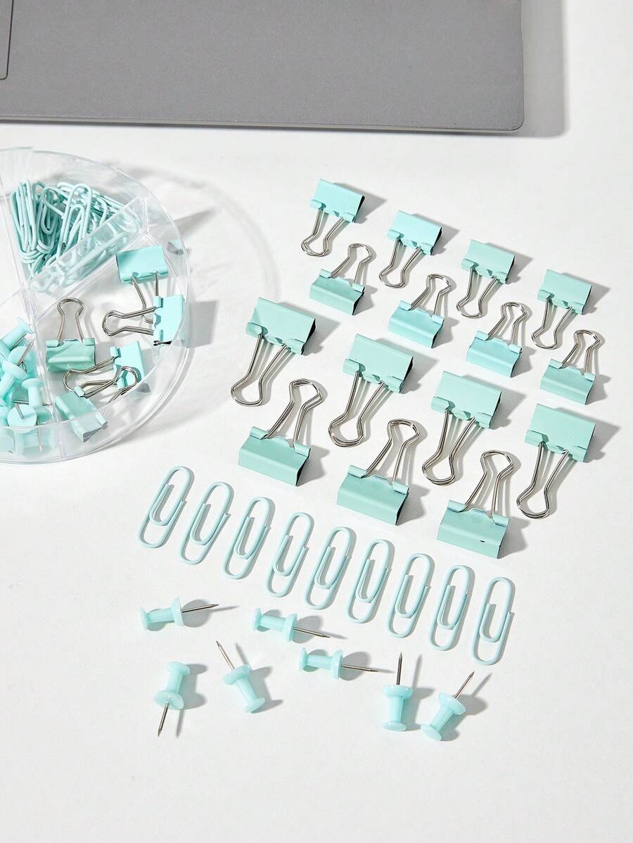 1 Set Mint Green Assorted Sizes Swallow-Tail Binder Clips, Paper Clips ...