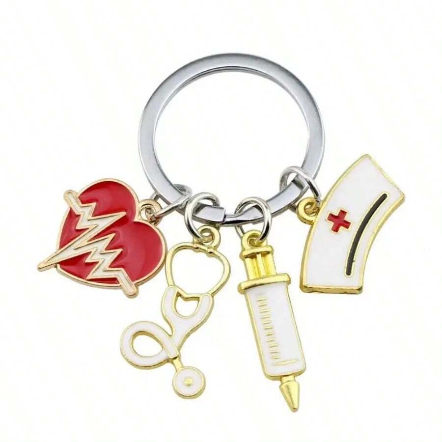 Doctor Nurse Theme Key Ring Syringe Stethoscope Car Key Ring Pendant ...