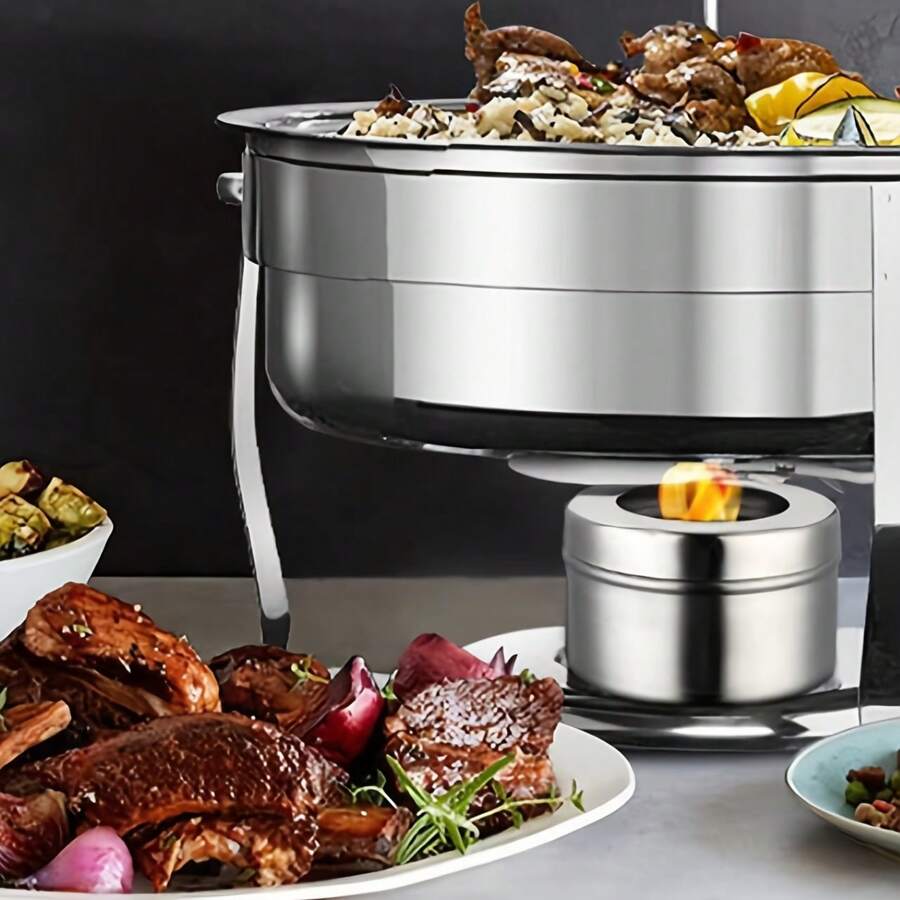 Réchaud à pot-au-feu de style soucoupe en acier inoxydable avec noyau d ...