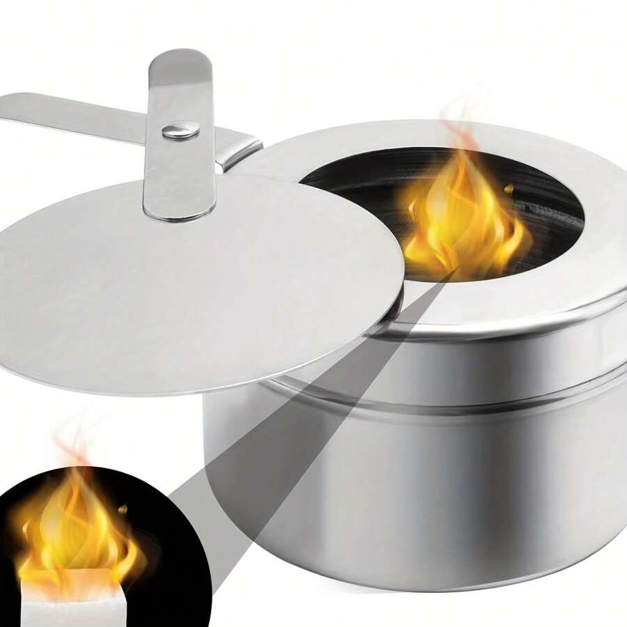 Stainless Steel Alcohol Core Straight Saucer Type Restaurant Buffet ...