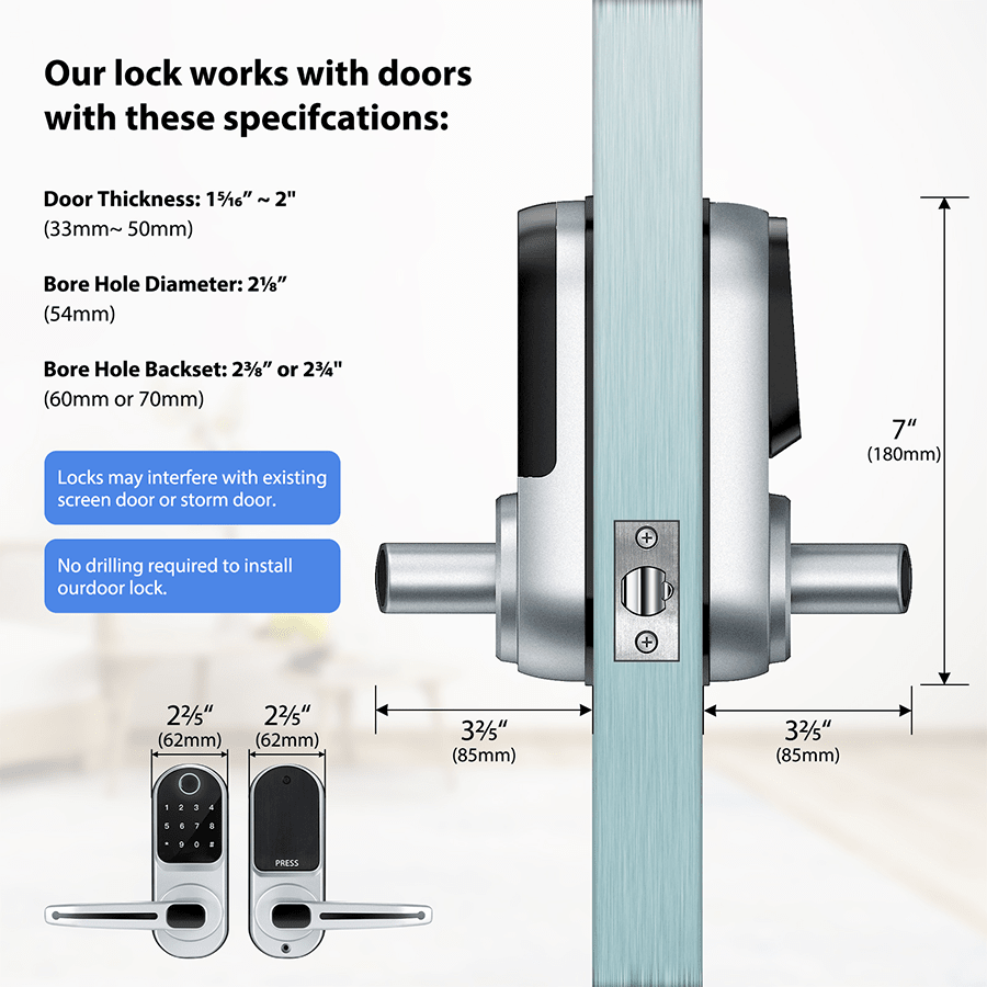 Tropernic Smart Lock, vingerafdruk deurslot Smart deurslot TTLock Smart ...