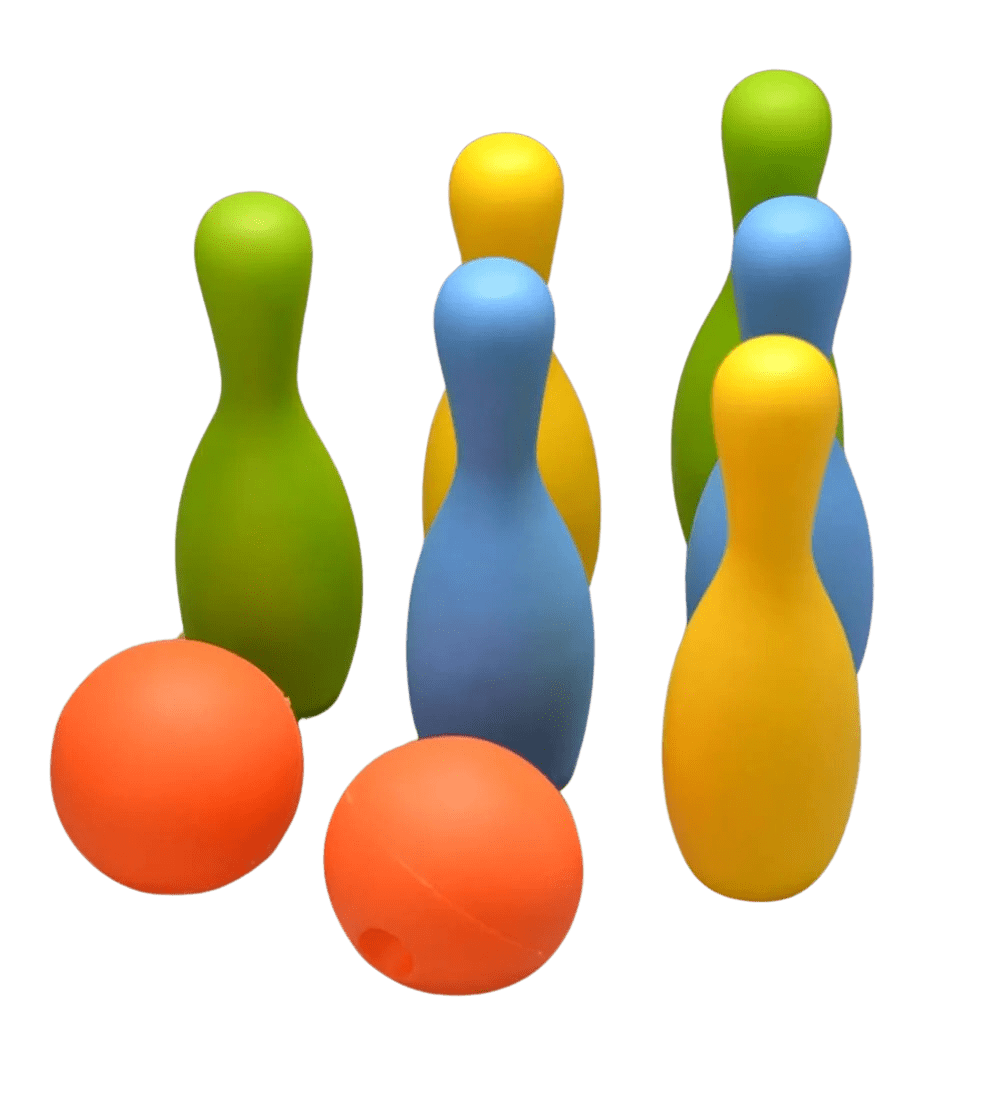 Super Soft Rubber Bowling Set For Babies And Toddlers With 6 Pins And 2 ...