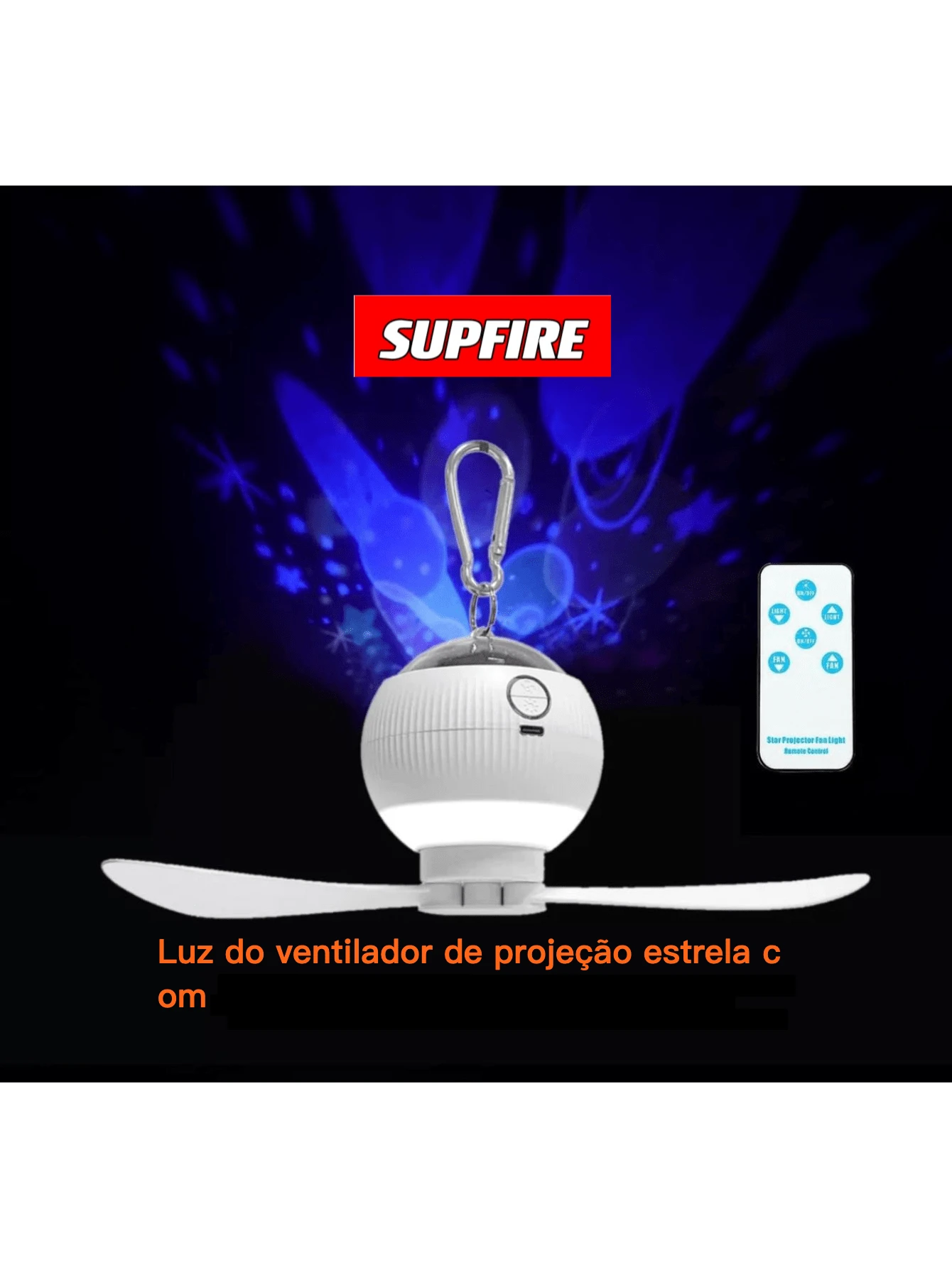 Rechargeable LED Fan With Projection Function With Remote Control ...