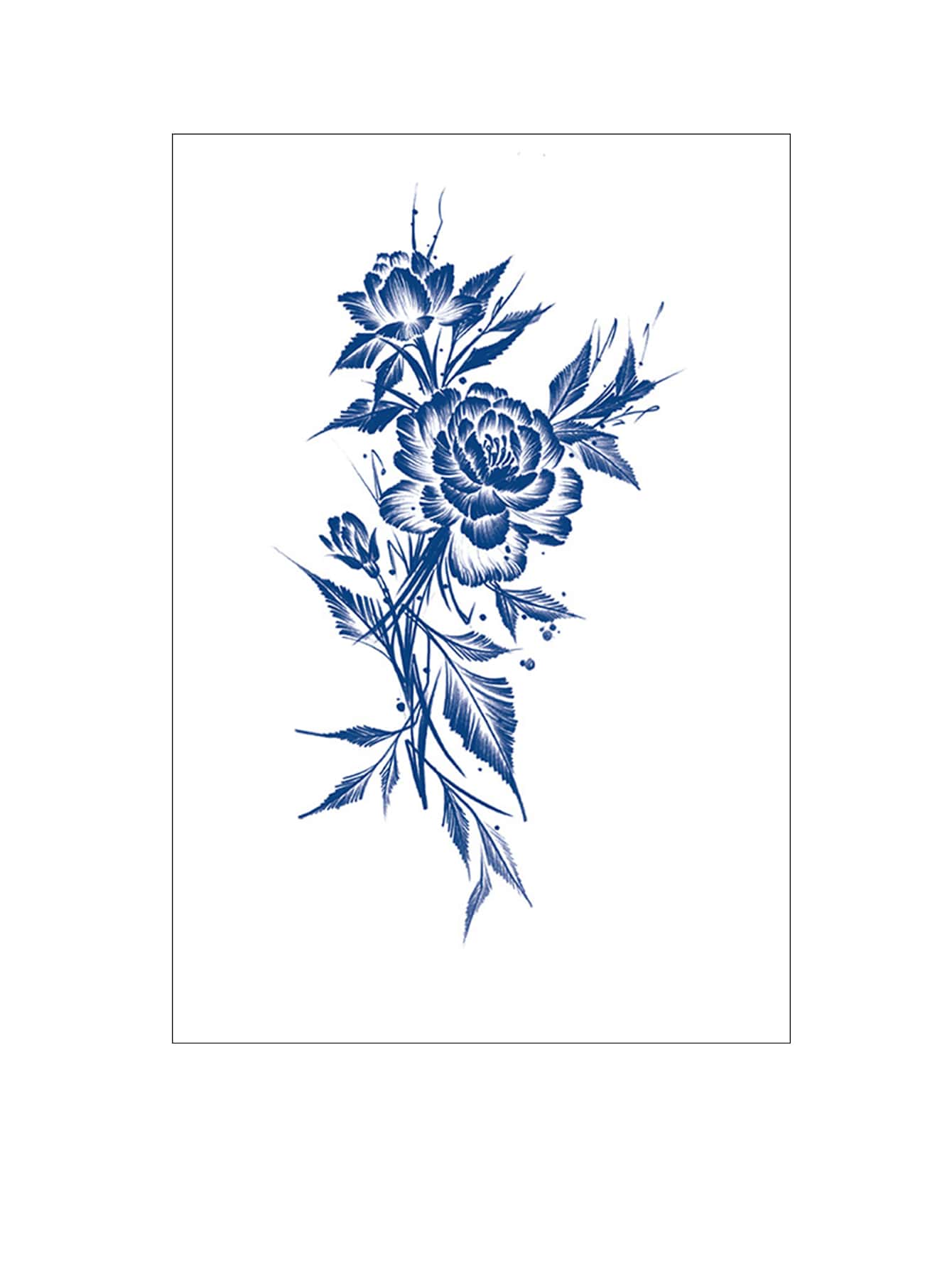 1pc Herbal Semi-Permanent Tattoo Sticker, Fashionable Floral Design ...