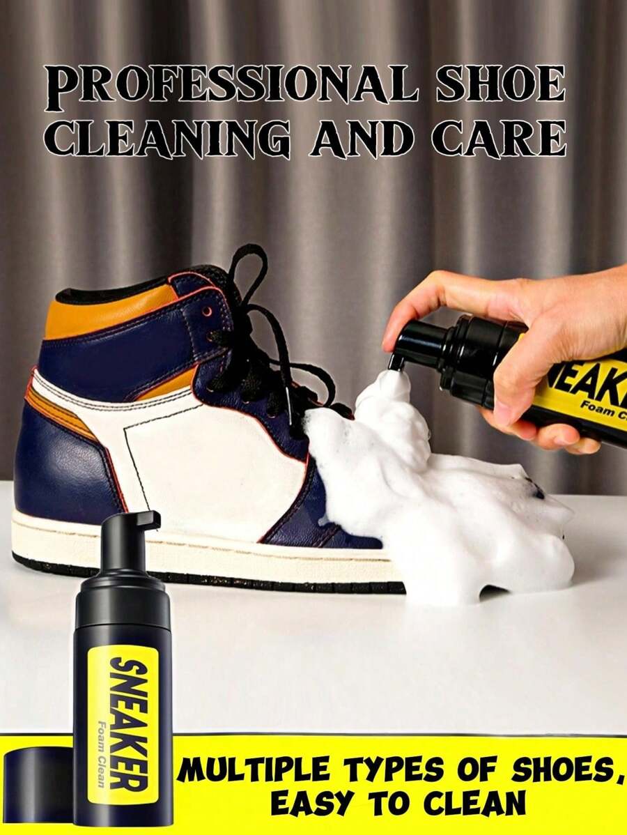 3-Piece Sneaker Cleaning Kit Set (Cleaning Spray, Shoe Brush, Cleaning ...