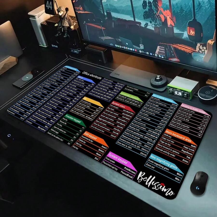 1 Pc Shortcut Key Gaming Setup Accessories Gamer Desk Mat Gaming Mouse ...