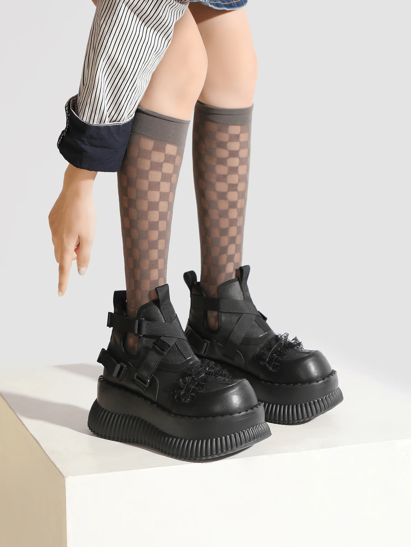Japanese Punk Rock Style Platform Ankle Boots, Woman 2024 New Rock ...