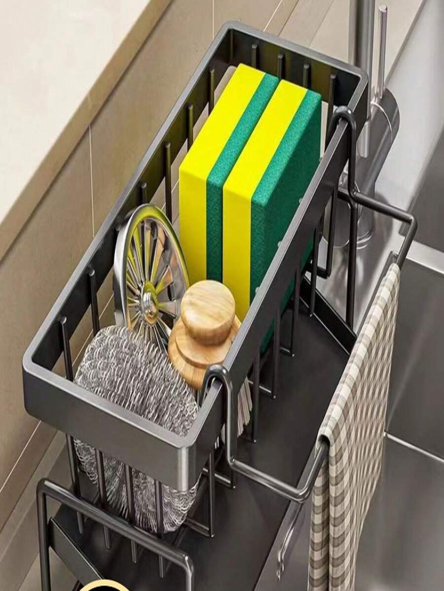 Kitchen Sink Organizer Rack For Sponge, Dishwashing Cloth, Scrub Brush ...