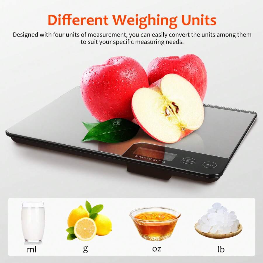 Food Scale Digital Kitchen Scale Grams Ounces Pounds Clear Reading With ...