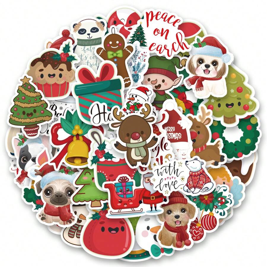 60PCS Christmas Theme Stickers | Vinyl Aesthetics Stickers For ...