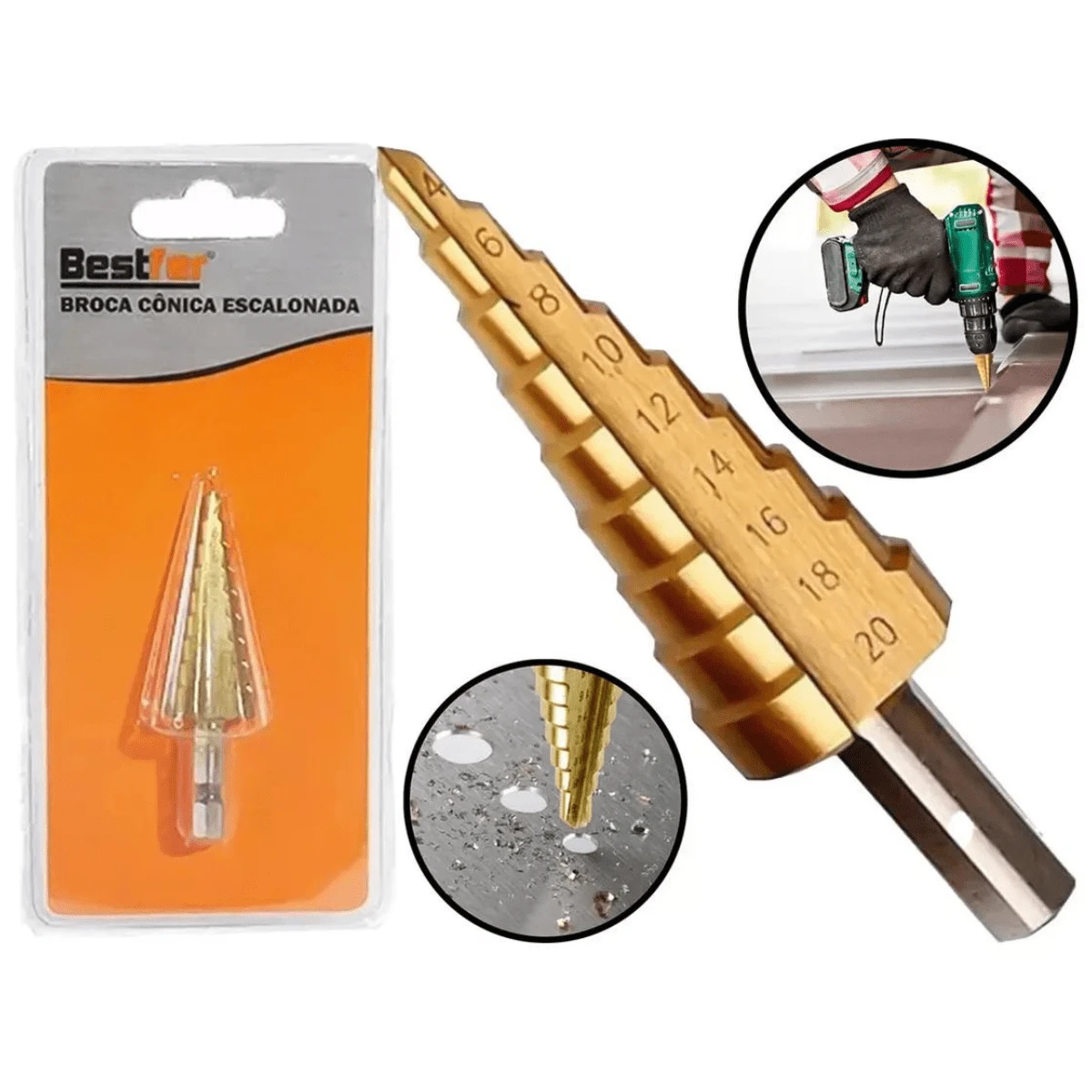 Steel Conical Step Drill Bit For Fast Cutting And Drilling 4 To 20MM ...