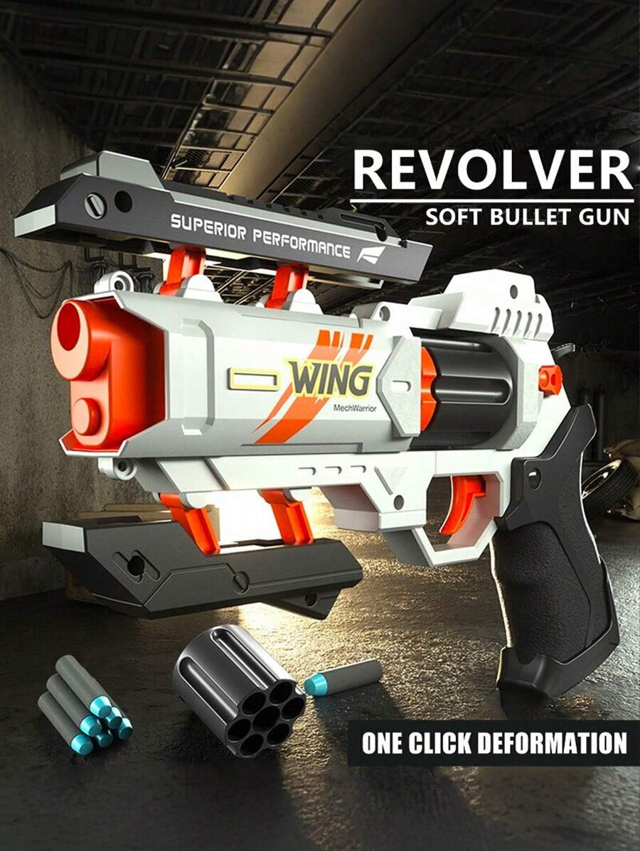 Goud gebarsten revolver trommel handmatige laden zachte kogel schieten ...