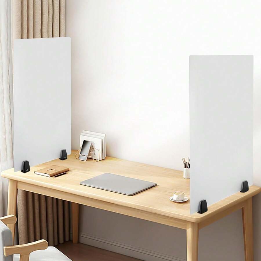 SHZICMY 2 Pack Desk Privacy Panels,Modern Dual Frosted Plexiglass 30 X ...