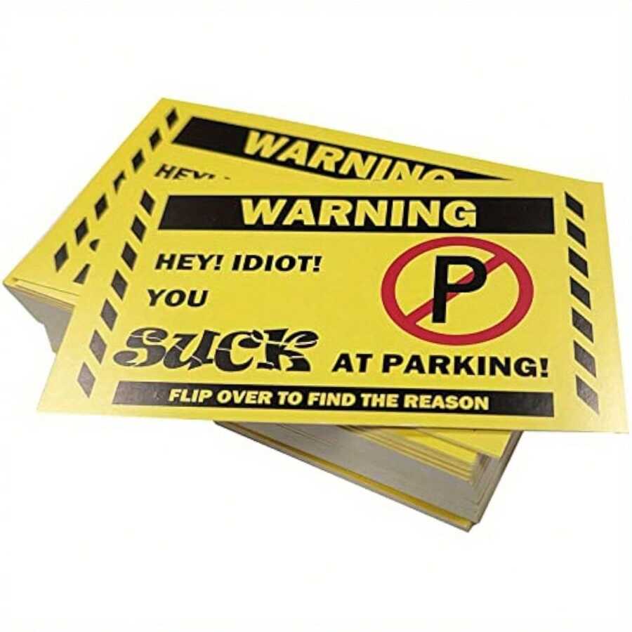 You Parked Like An Idiot Cards - Set Of 100 Business Cards Writable Bad ...
