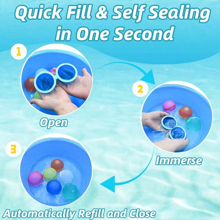 6& 12 Pcs Adult Reusable Water Balls , Silicone Refillable Water ...