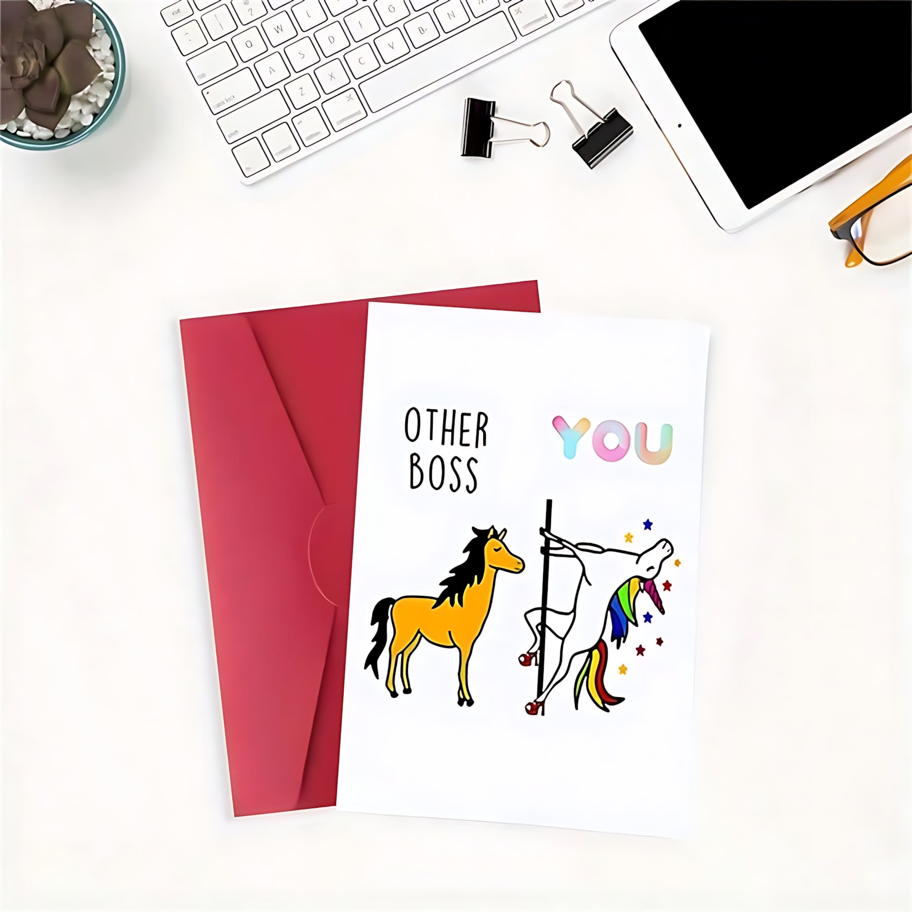 1pc Funny Boss Day GreetingCard For Women & Men Bosses Naughty Boss Day ...