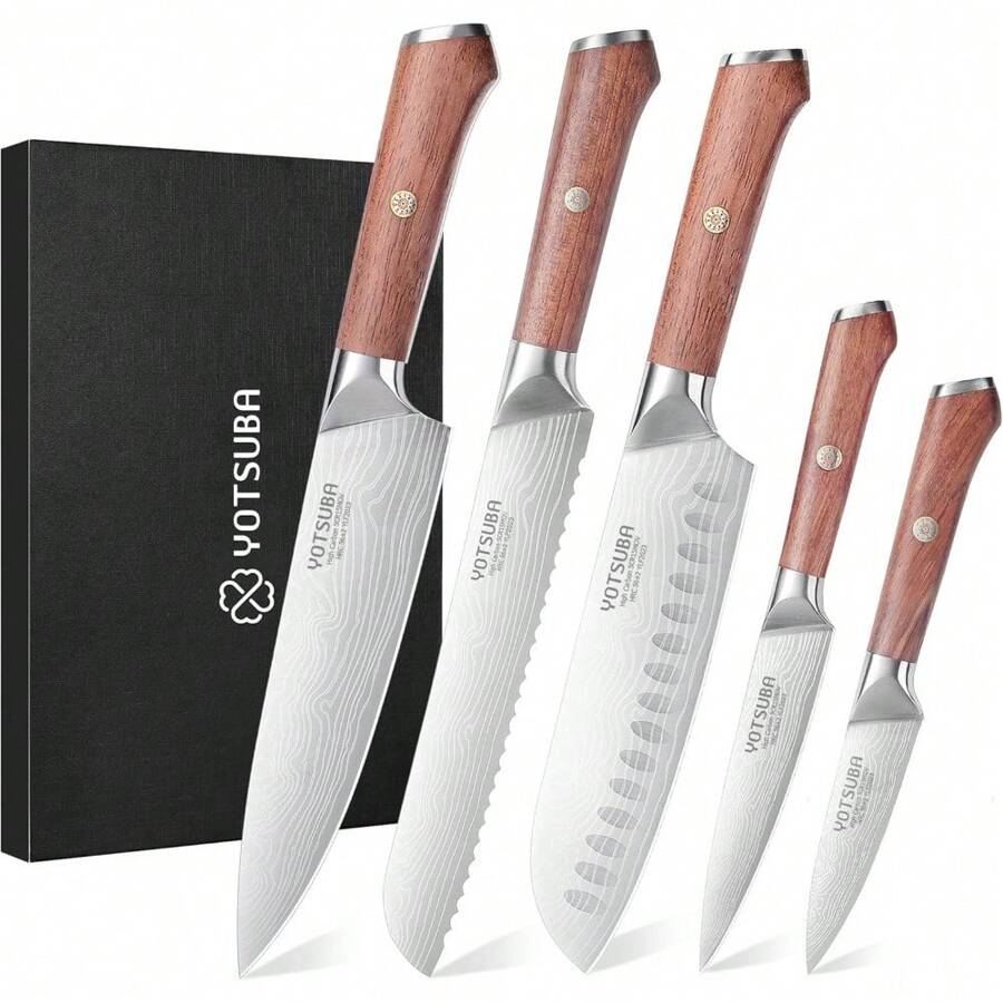 YOTSUBA 5PCS Kitchen Knives Set,Kitchen Knife Set,German High Carbon ...