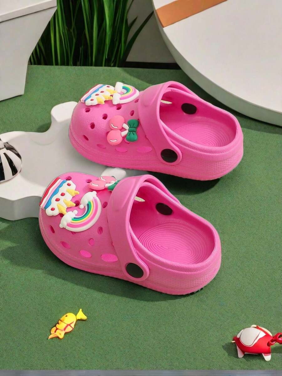 Breathable Clogs With Cute Cartoon Charms For Girls, Quick Drying ...