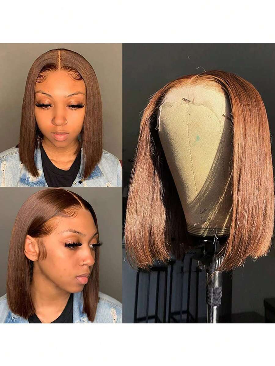 166 Inch Bob Wig Human Hair 13X4 Glueless Wigs Human Hair Pre Plucked ...