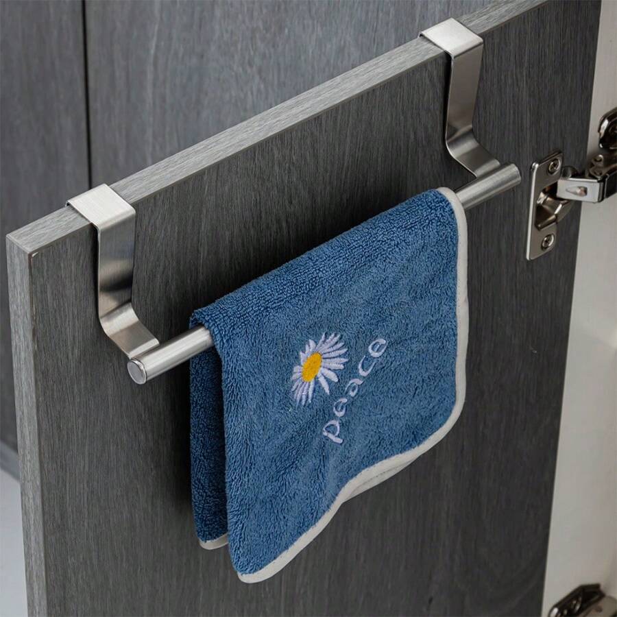 1pc Kitchen Sink Towel Rack Set, Large+Small, Cabinet Door Hanging ...