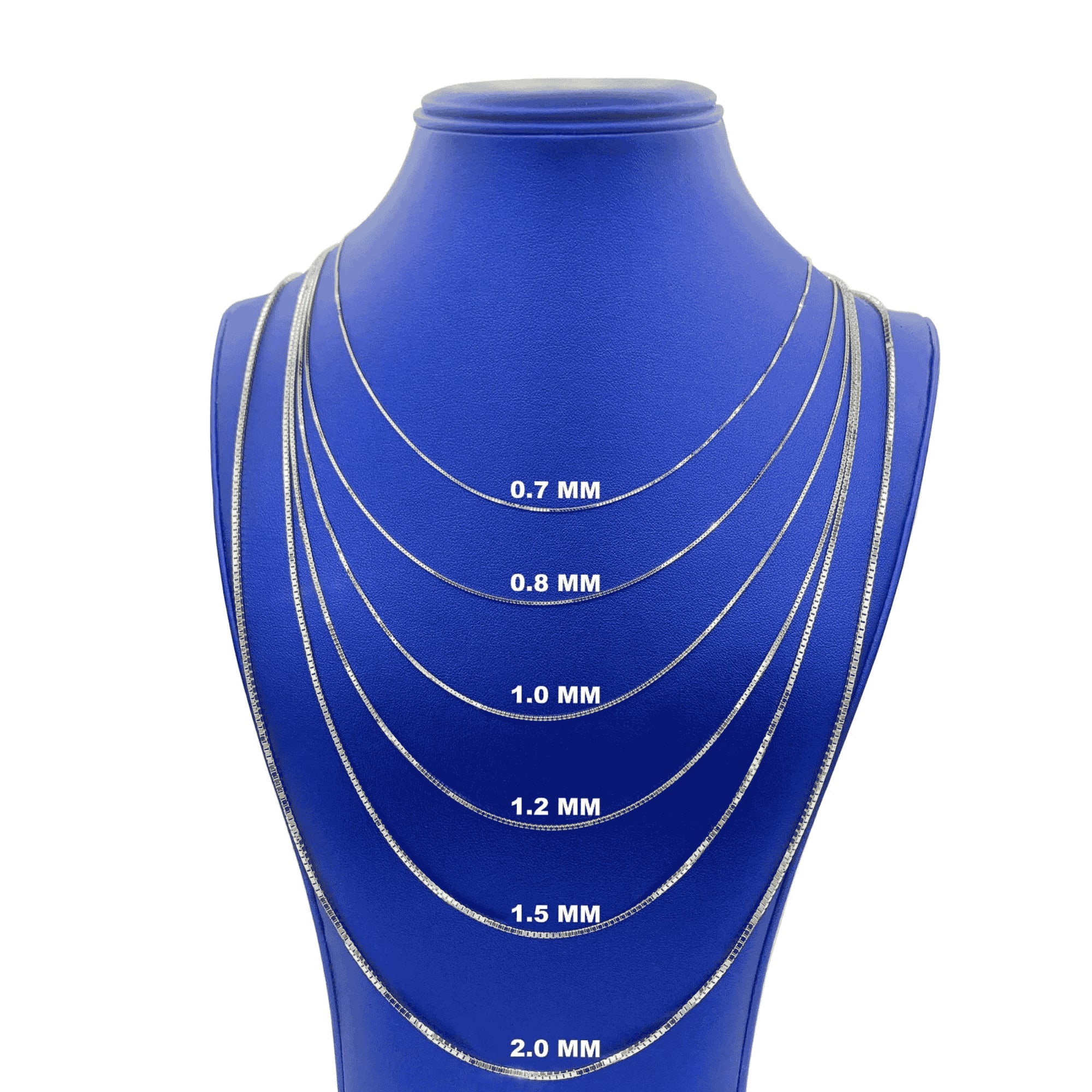 14k Solid Gold Box Chain Necklace, Solid 14K Gold Box Chain, 13-30 ...