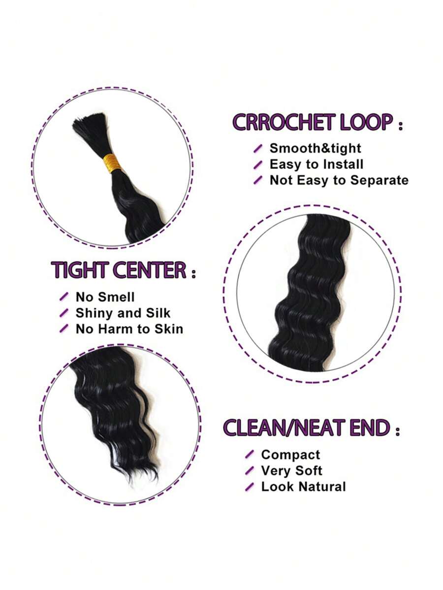 20Inch Deep Wave Braiding Hair No Weft Advanced Synthetic HairWater ...