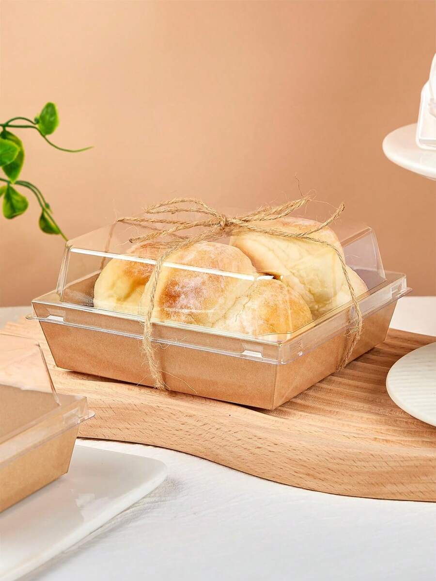 25pcsSquare Cowhide Bread Box - A Disposable Container Free Of ...