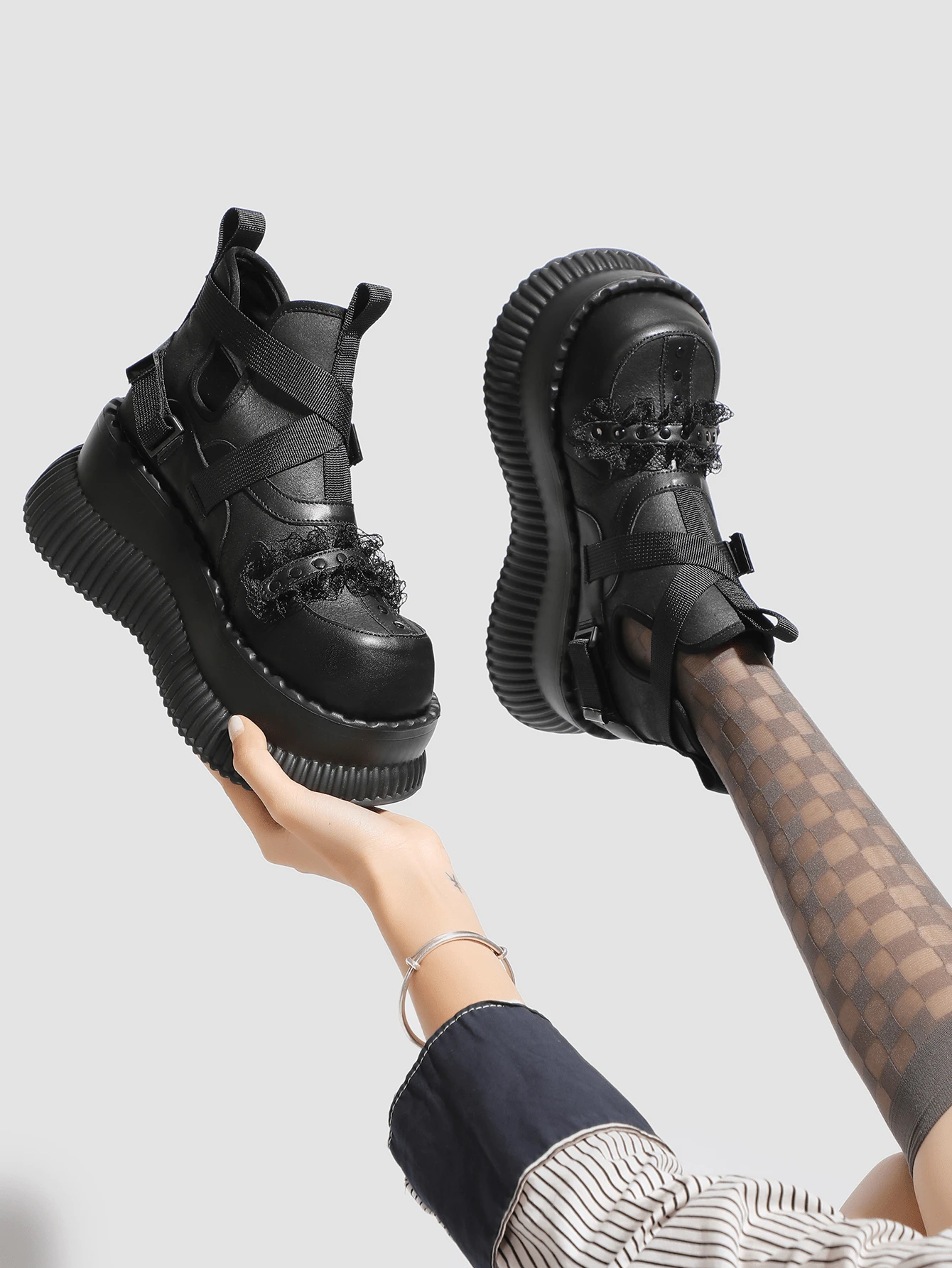 Japanese Punk Rock Style Platform Ankle Boots, Woman 2024 New Rock ...