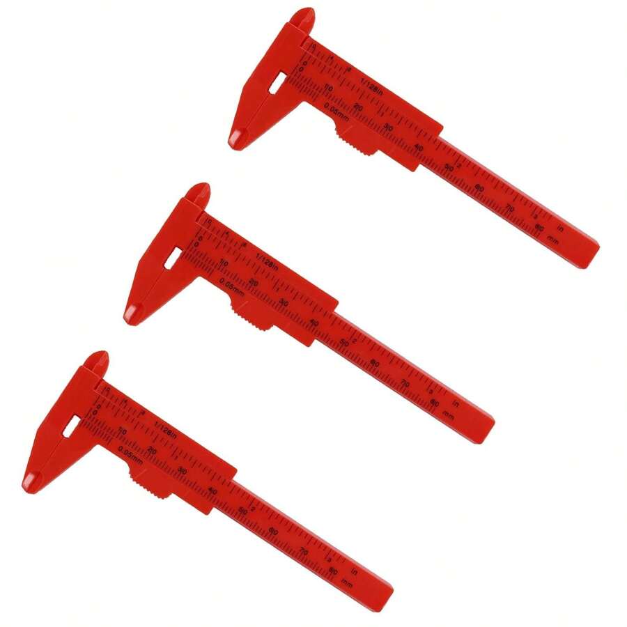 3 PCS Mini Plastic Vernier Calipers 80mm Dual Scale Metric And Imperial ...