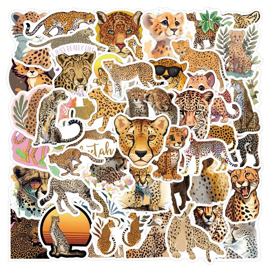 60Pcs Cheetah Stickers Cheetah Print Stickers Cheetah Party Favors Cheetah Birthday Decorations ...