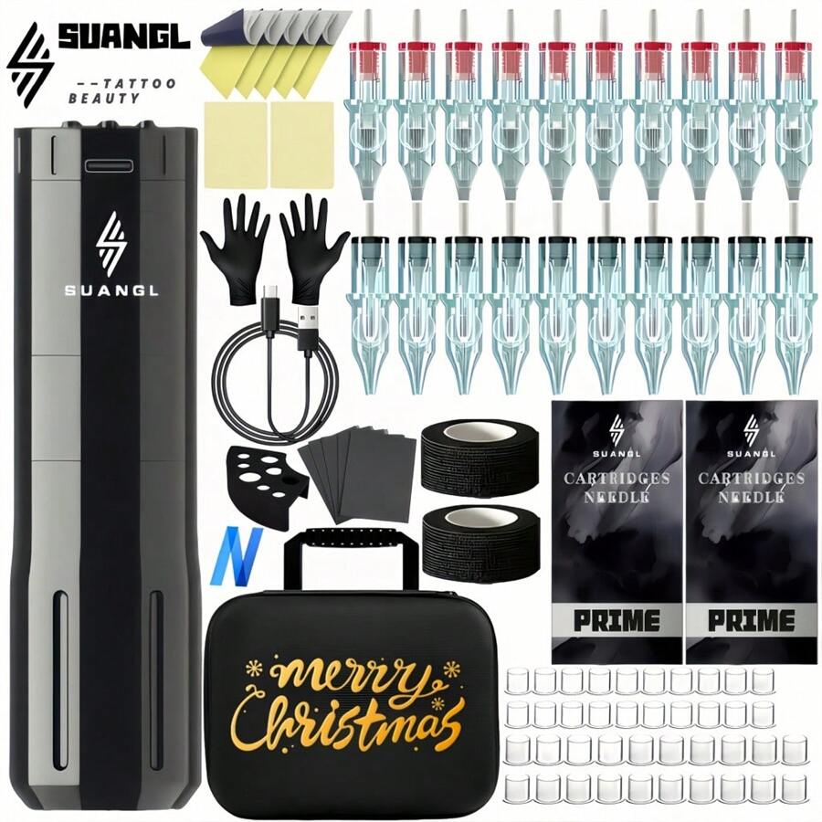 SUANGL Wireless Tattoo Gun Kit, Portable Tattoo Kit With 1000mAh ...