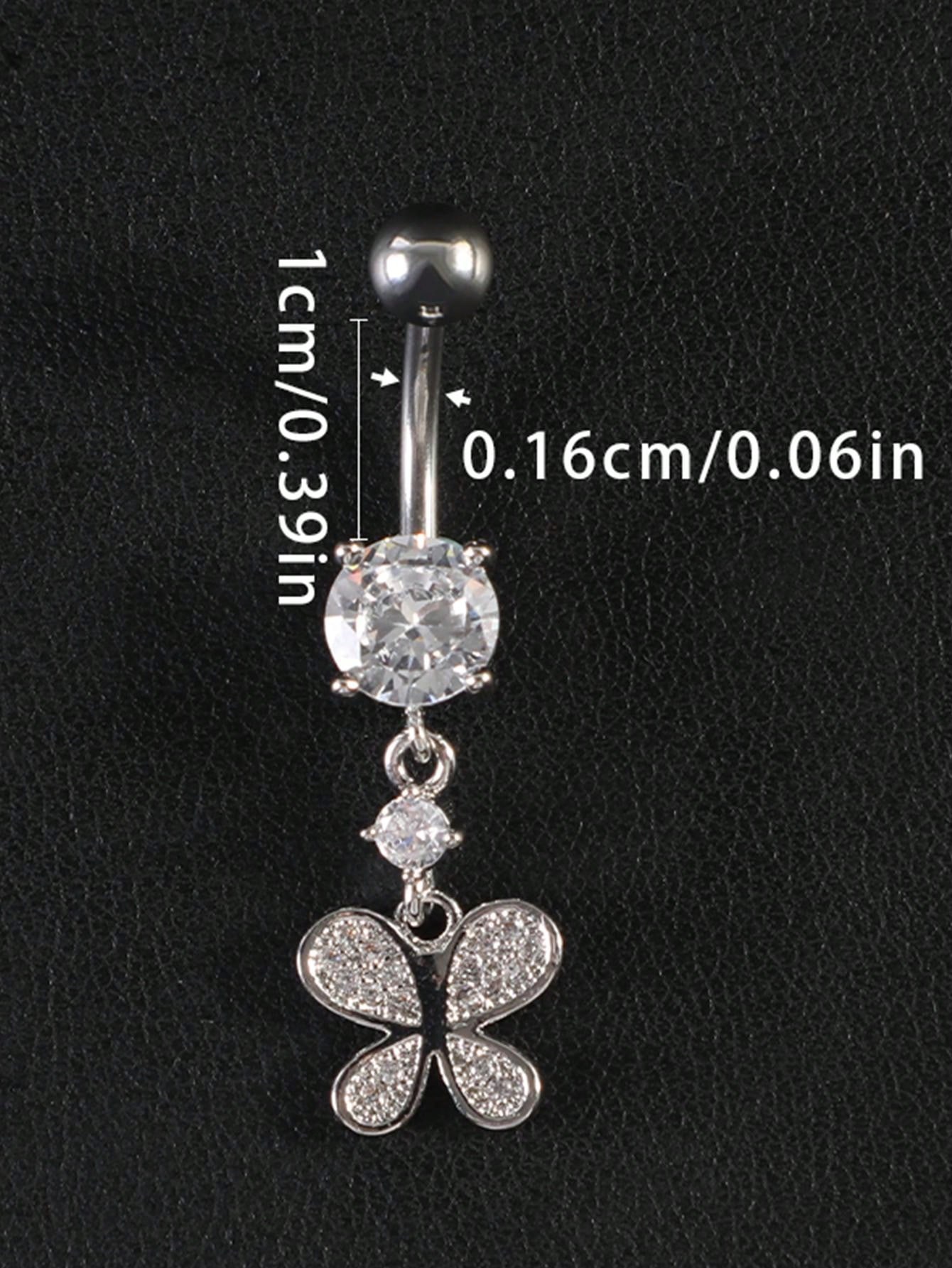 1pc Stainless Steel Navel Ring, Women's Belly Button Piercing With ...