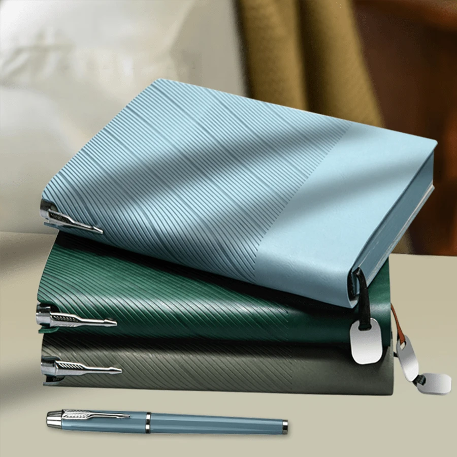 Premium A5 Soft Leather Notebook - Waterproof, Thick Faux Leather Diary ...